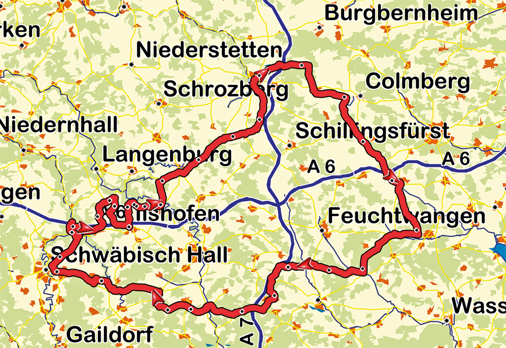 Motorradtour - Romantiktour Ilshofen 📋